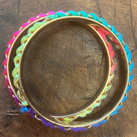 Vintage | Jewelry | Vintage Jewelry 2 Pc Neon Threaded Bangles Set ...
